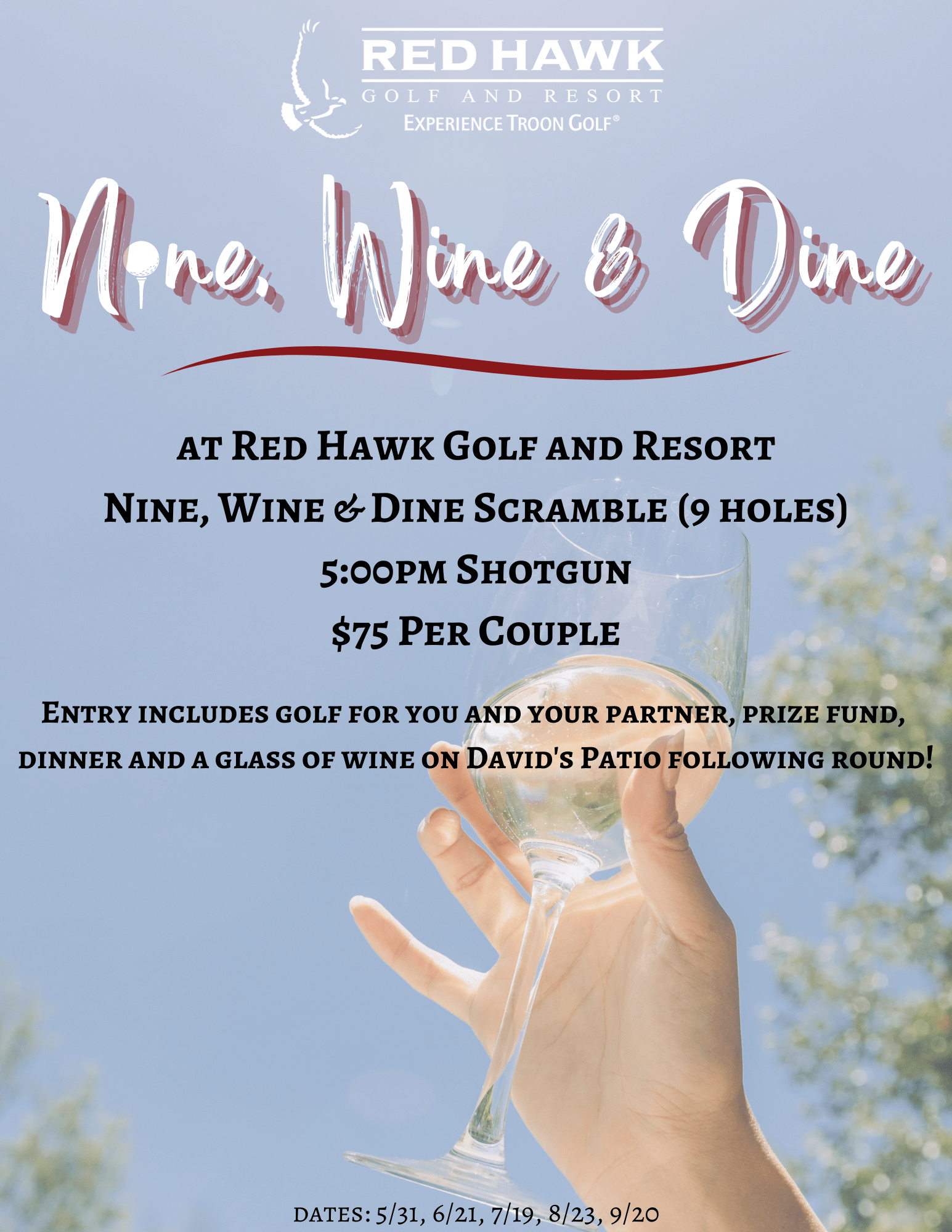 Couples Nine, Wine & Dine - Red Hawk Golf and Resort