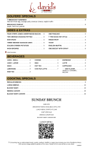 David's Menu - Red Hawk Golf and Resort